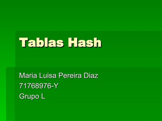 Tablas hash (Rubén Ndong Obiang) | PPT