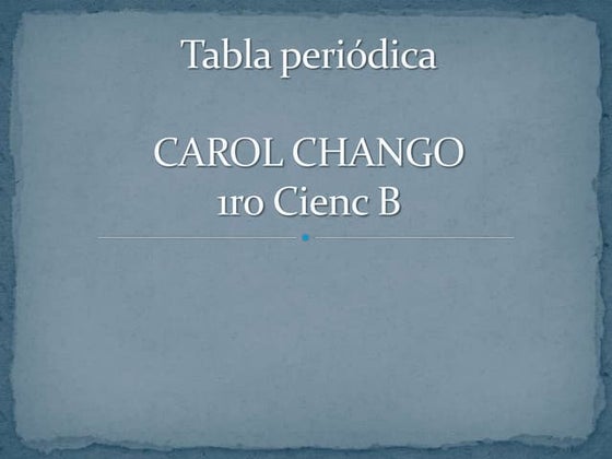 Tabla periodica | PPT