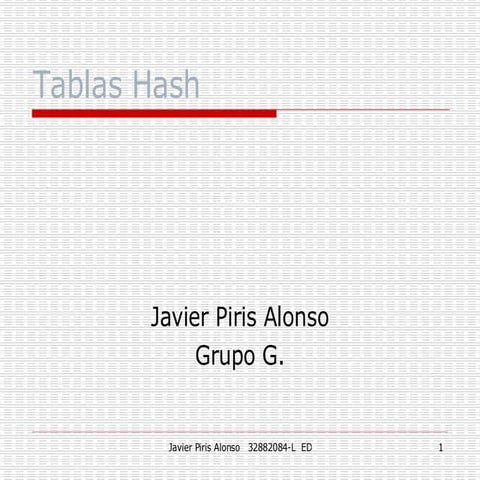 Tabla Hash (Sergio González Amor) | PPT