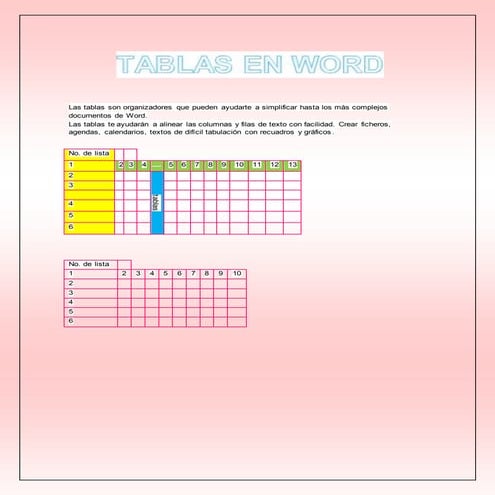 Tablas de word | DOCX | Computing | Technology & Computing