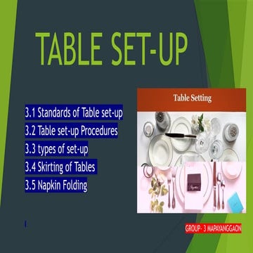 Banquet Set-up Styles | PPTX