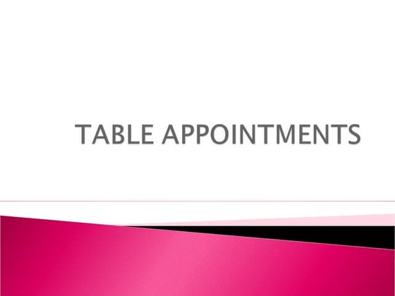 Food and Beverage Services-Table Appointments | PPTX