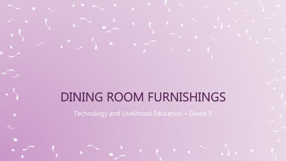 Table appointments | PPT