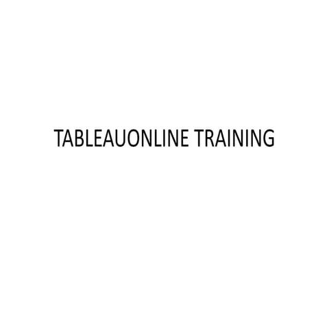 Tableau online training | PPTX