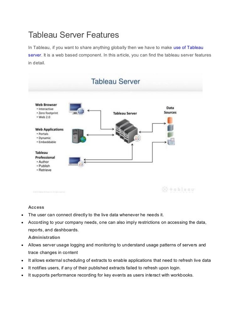 Tableau Server Features and How it can Help to Share Anything Globall…