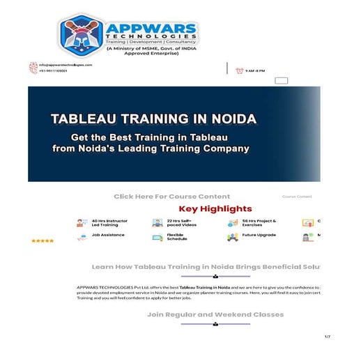 Tableau Training And Course Pdf