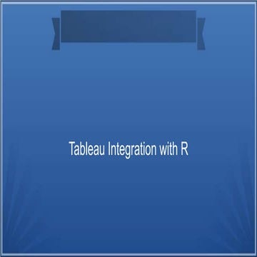 Tableau integration with R | PPTX | Computer Software and Applications ...