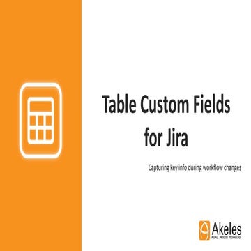 Table Custom Fields for Jira | PPT