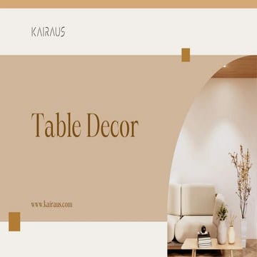 "Creative Table Decor: A Guide to Setting the Perfect Table" | PPTX