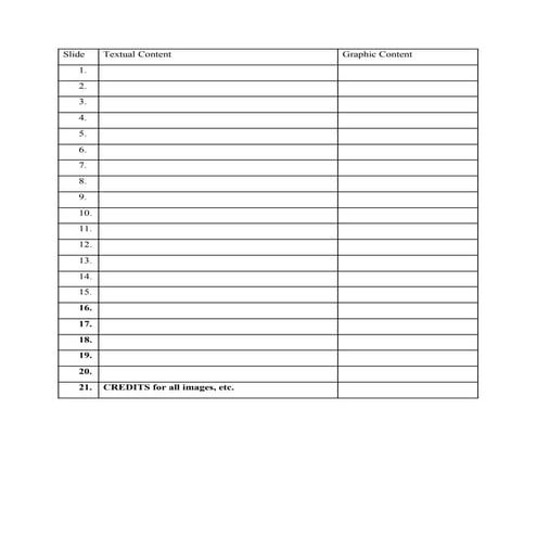 blank Table for storyboard | PDF