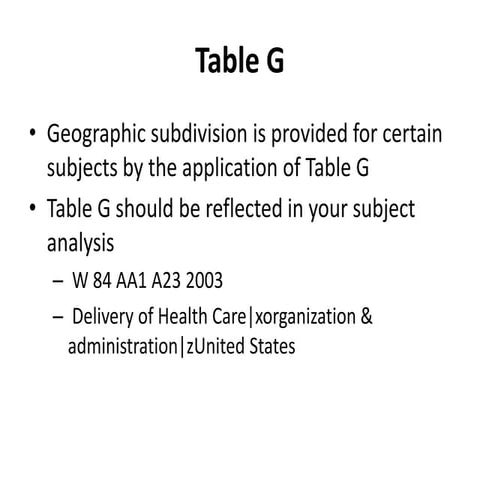 Table g | PPTX | Geography | Science