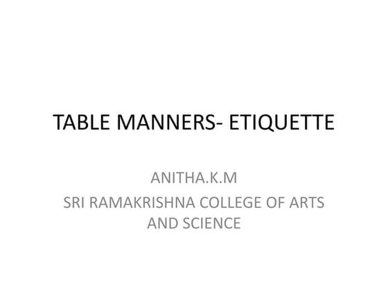 Dining etiquette-ppt | PPTX