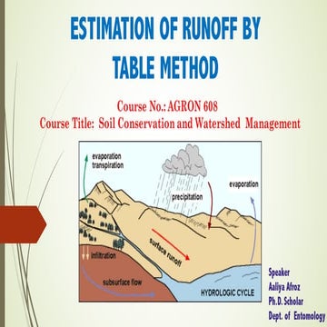 Estimation of runoff by table method | PDF