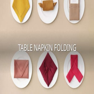 TABLE NAPKIN FOLDING. powerpoint presentaion | PPTX