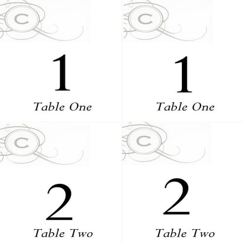 Table numbers | PPT
