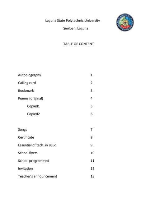 Table Of Content | PDF