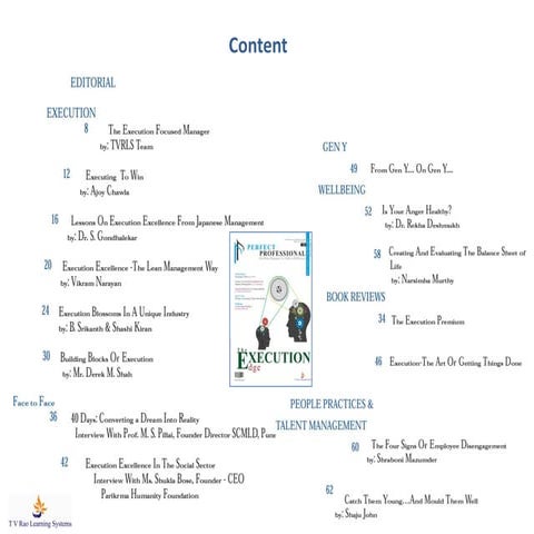 Table of Content Issue 4. The Execution Edge | PPT