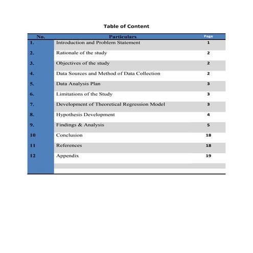 Table of content | DOCX