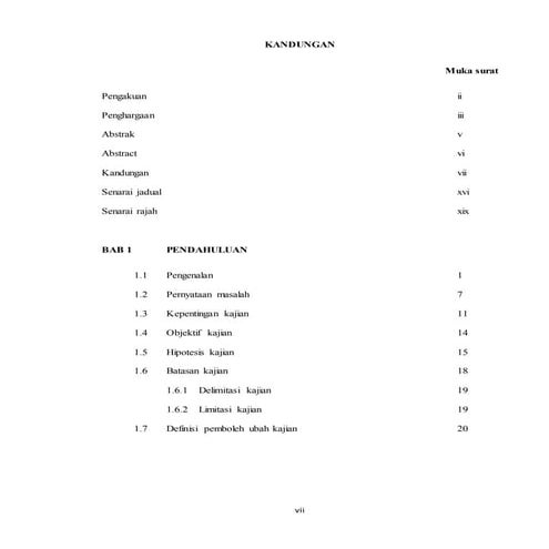 Table of content | DOCX