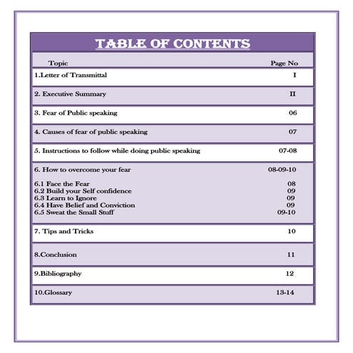 Table of contents | DOCX