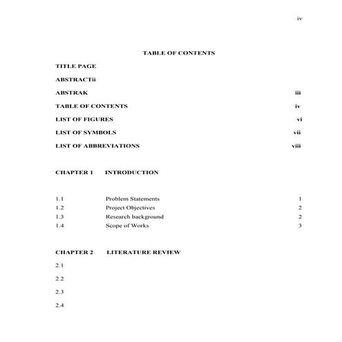Table of contents | DOCX