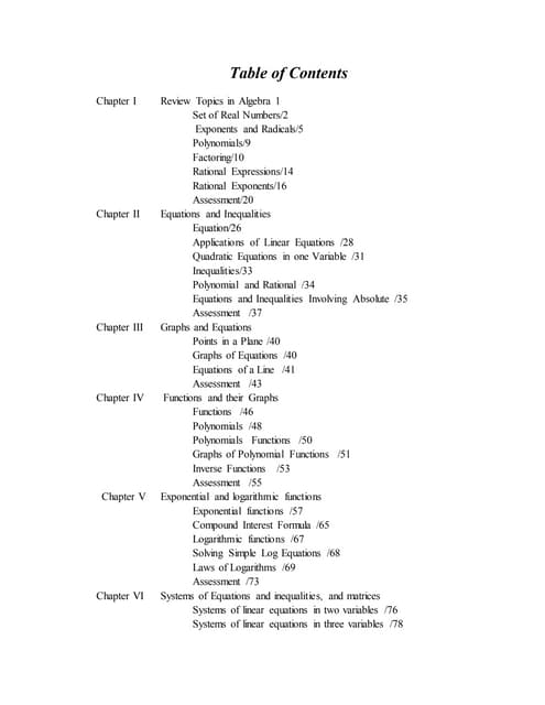 Table of contents | PDF