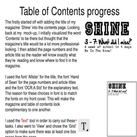 Table of contents progress | PDF