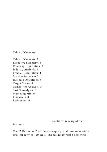 Feasibility Study- Bakery | DOCX