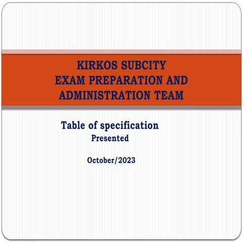 Comprehensive Guide to Table of Specification for Effective Test ...