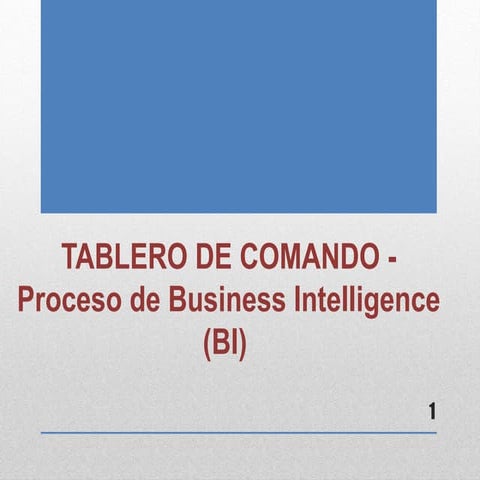 Tablero De Comando Proceso De Business Intelligence (Bi) | PPT