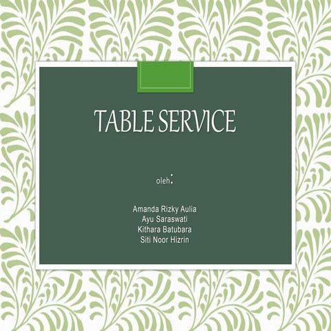 MEDIA PEMBELAJARAN PPT Table service AYU | PPT
