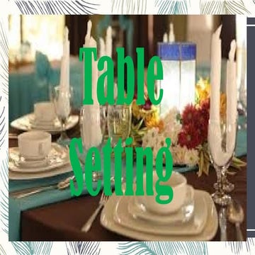Table setting | PPT | Dining Out | Food & Drink
