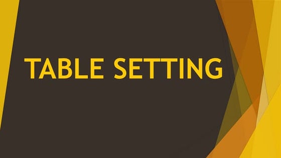 TABLE SETTING | PPTX