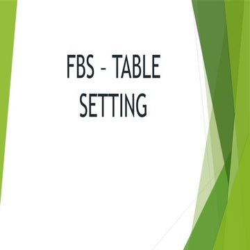 Table setting, in FBS specializations. Diff. types of table setting | PPTX
