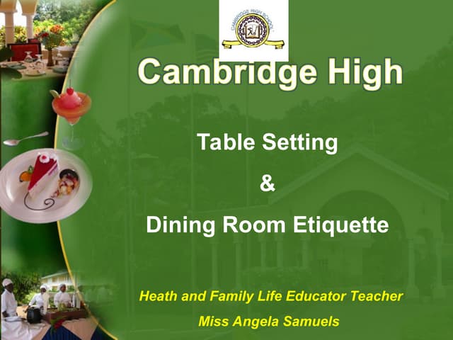 Mess etiquette and Table Manners | PPTX | Home Appliances | Home & Garden