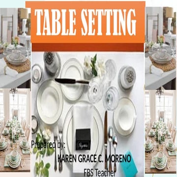 GUIDLINES IN TABLE SET UP AND TABLE SETTING IN FOOD AND BEVERAGE ...