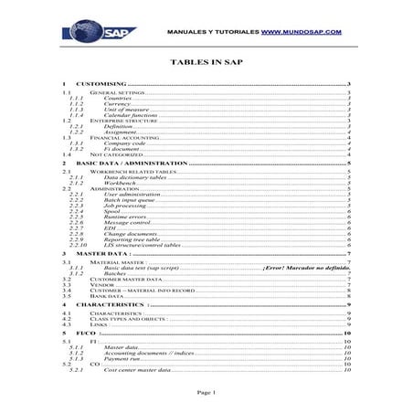 Tables in sap | PDF