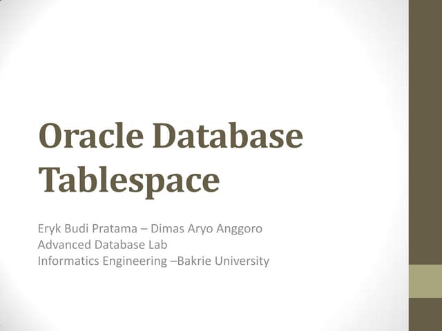 Oracle Tablespace Basic Pptx Databases Computer Software And 1680