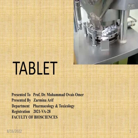 TABLETS- Coated & uncoated tablet, various modified release tablets | PPTX