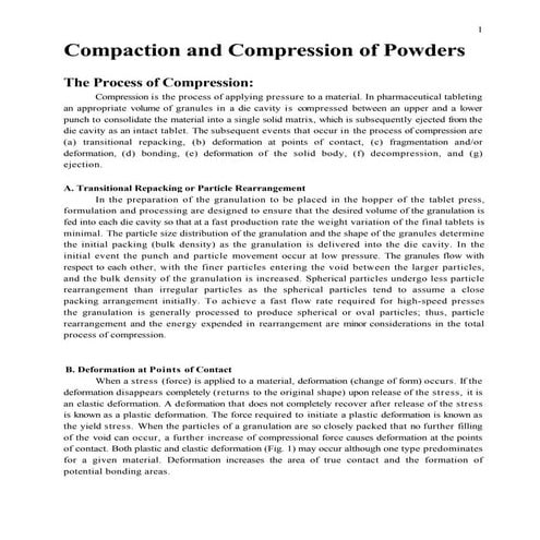 Physics of tablet compression | PPT