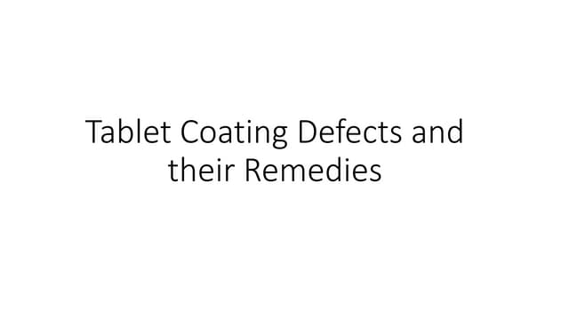 Tablet processing problems and their remedies | PPTX