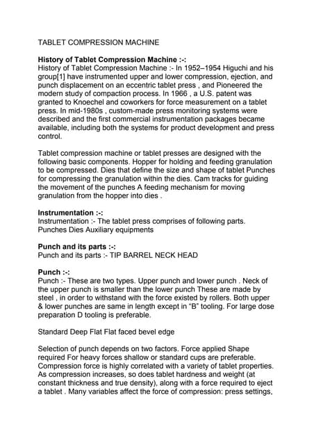 Tableting specifications manual | PDF