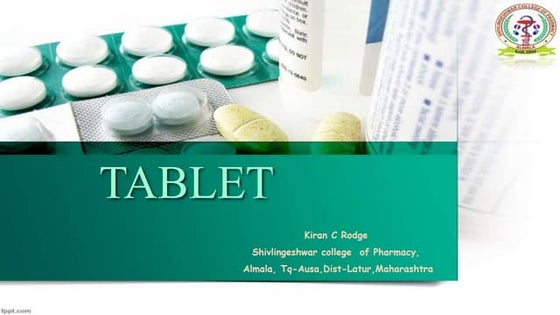 Industrial Pharmacy - 1 (Unit 2: Tablets) | B.Pharm 5th Sem | Tablet ...