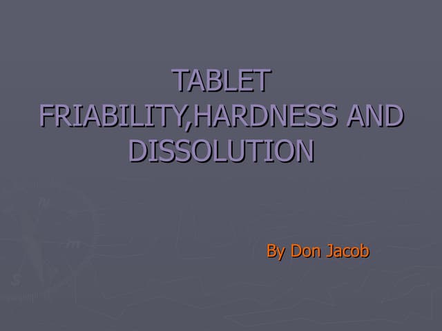 Disintegration and dissolution tests | PPTX