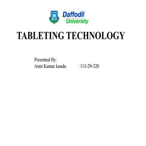 Tableting technology | PPTX