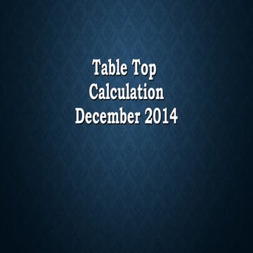 Table top calculation december 2013 | ODP