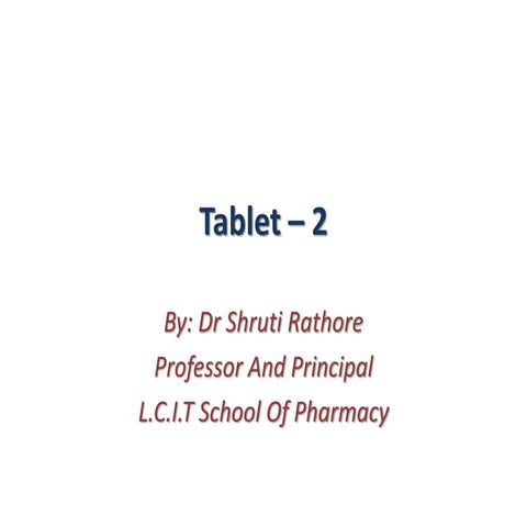 Tablet Part - I | PPTX
