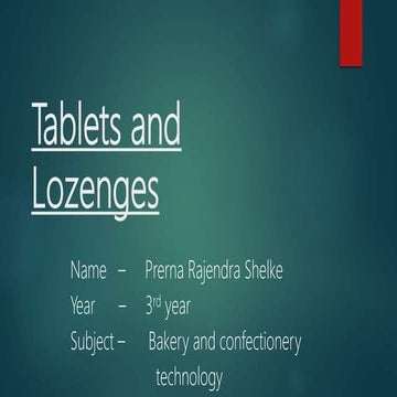 Tablets and Lozenges | PPTX