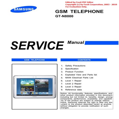 Tablet samsung gt n8000 galaxy note 10.1 3 g-r1.0 | PDF