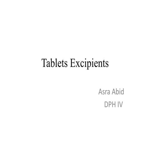 tablets_excipients.pdf Excipient too important | PDF | Pharmaceutical ...